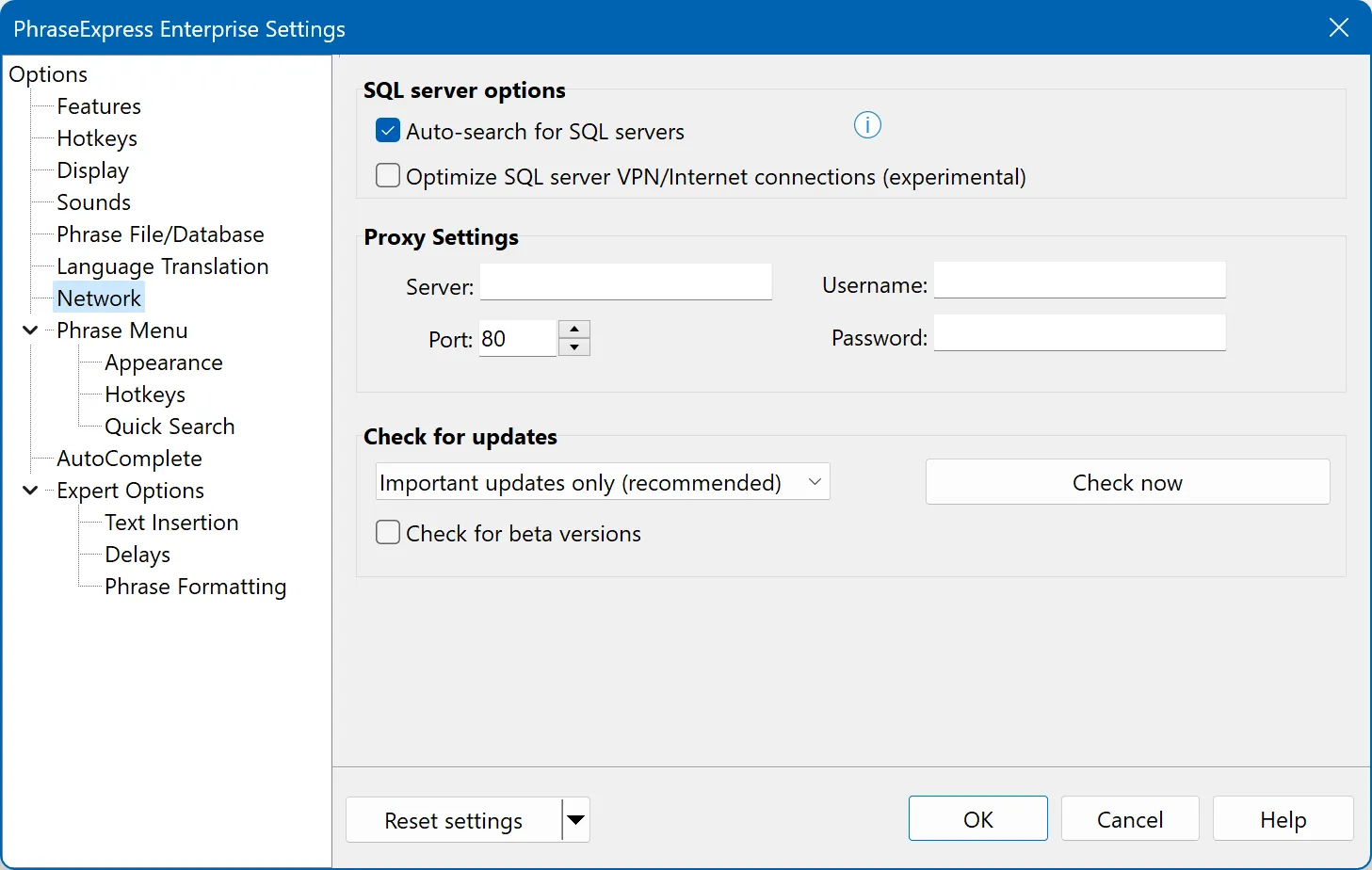 PhraseExpress - Network