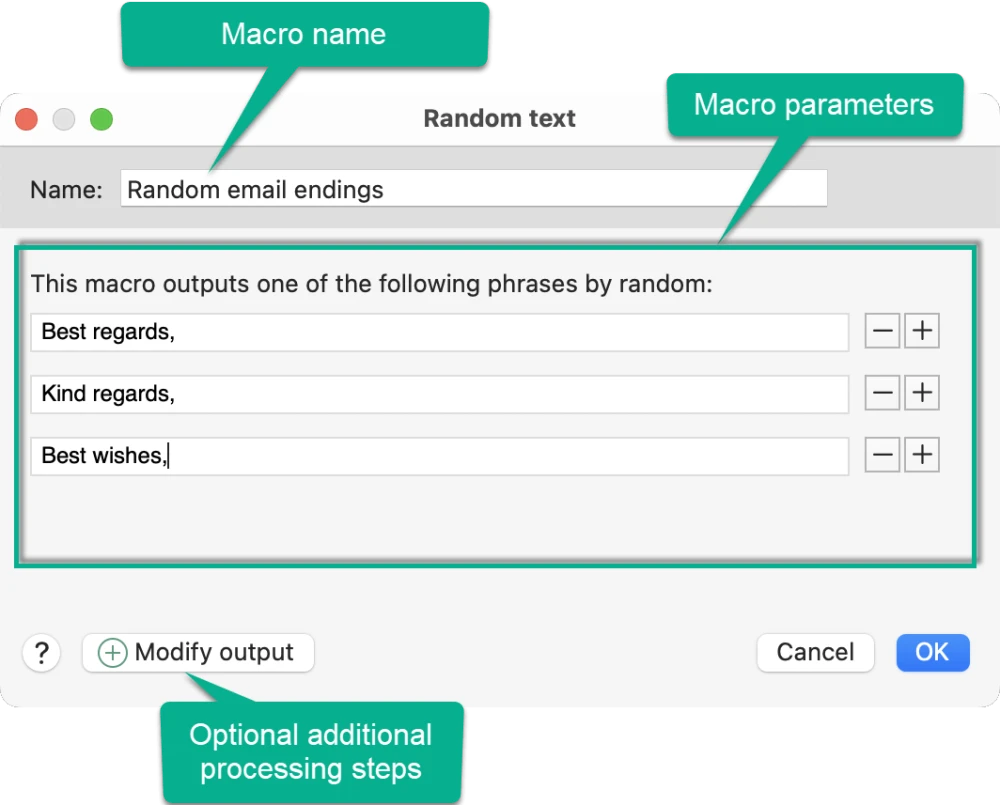 PhraseExpress - Adding a macro